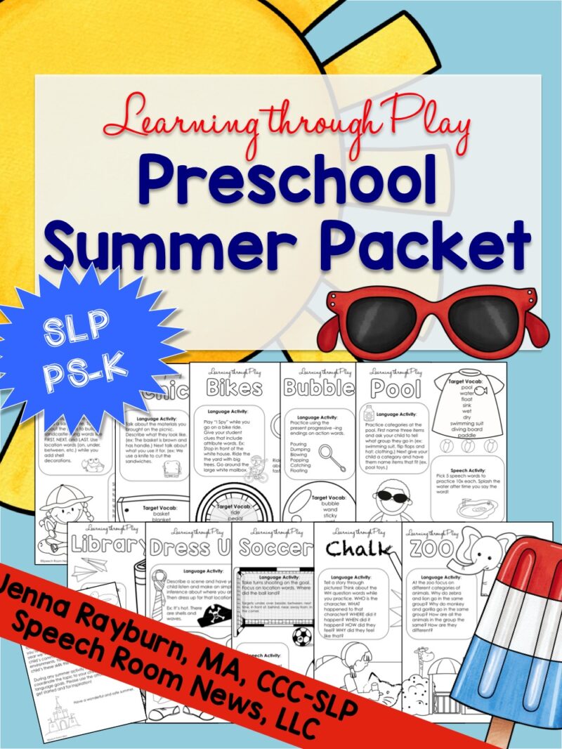 Learning Through Play: Preschool Summer Packet - Speech Room News